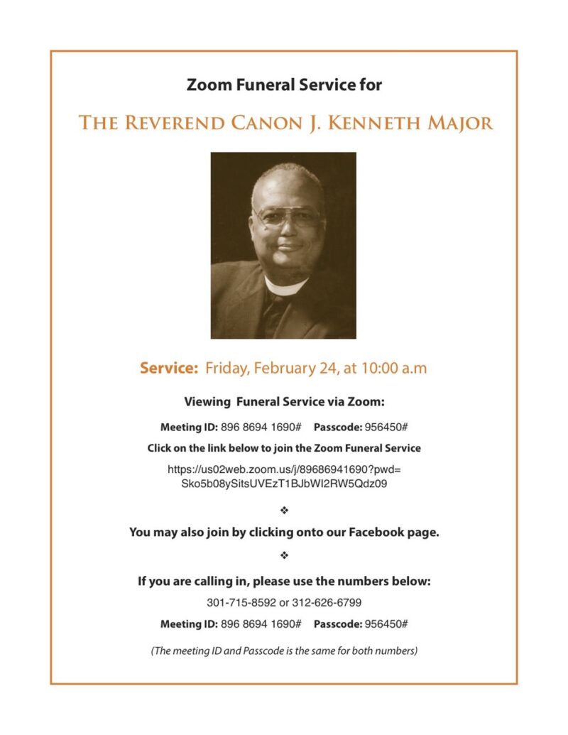 Funeral Rev. Canon J. Kenneth MAJOR - The Episcopal Church of The ...
