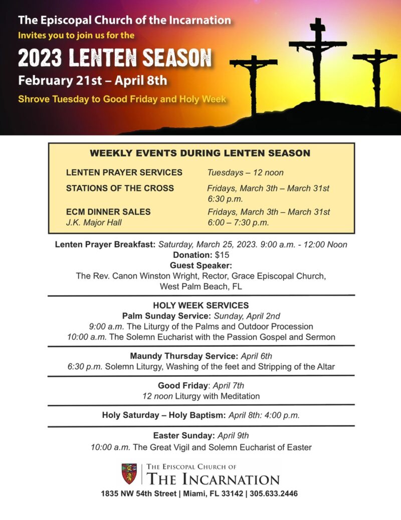 2023 Lenten Season - The Episcopal Church of The Incarnation